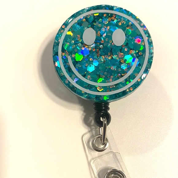 Accessories | Smiley Face Badge Reel | Poshmark